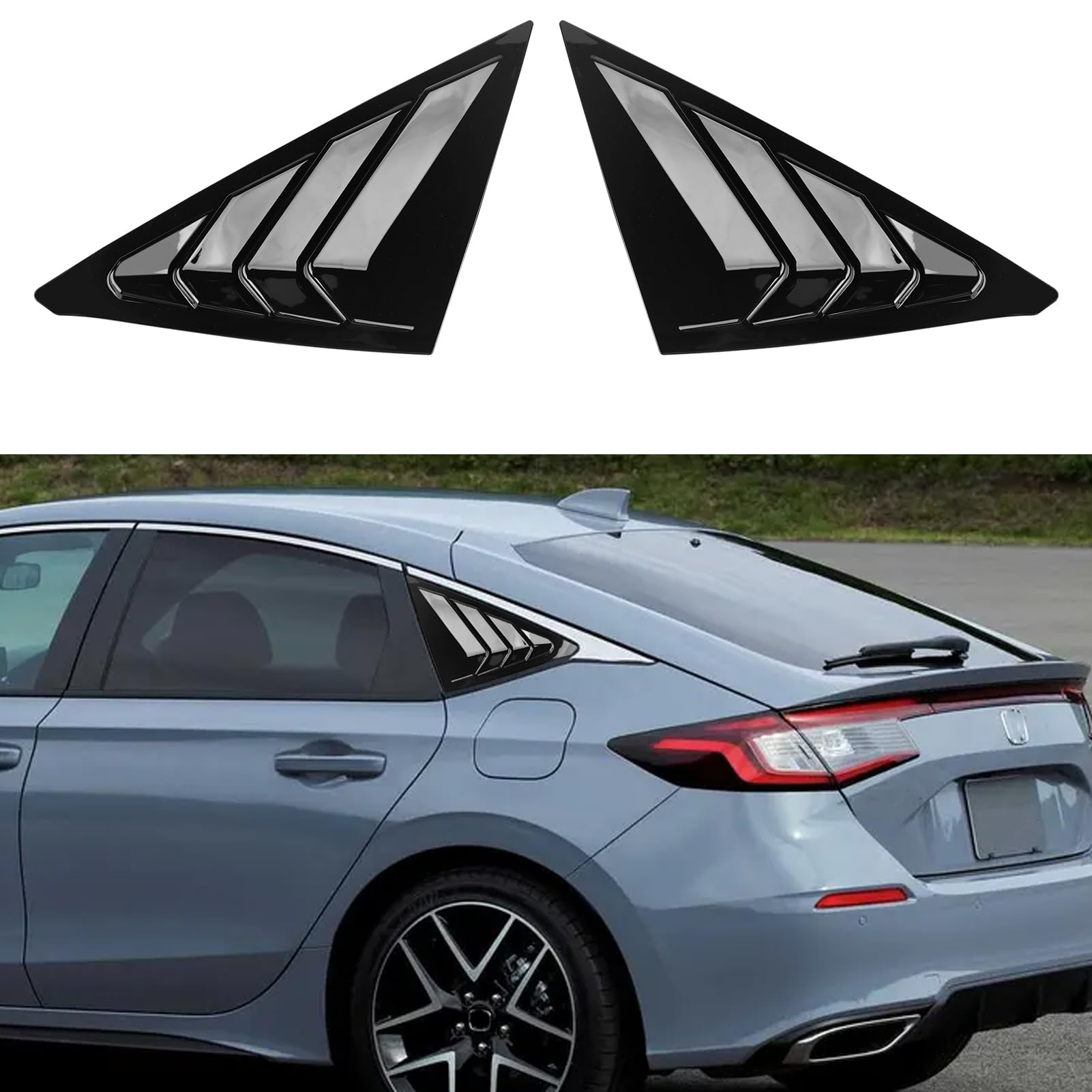 Amazon.com: Thenice for 11th Gen Civic Racing Style Rear Side Window ...
