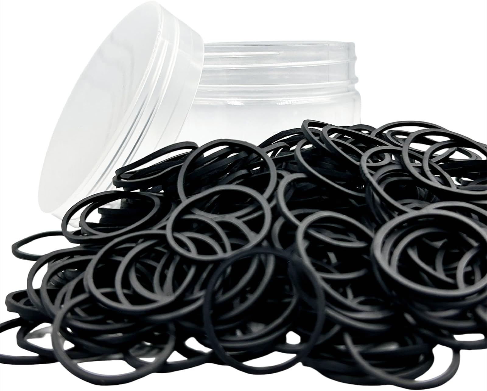 Amazon.com: 100 PCS Black Silicone Flat Rubber Bands 1 Inch/25mm Small ...