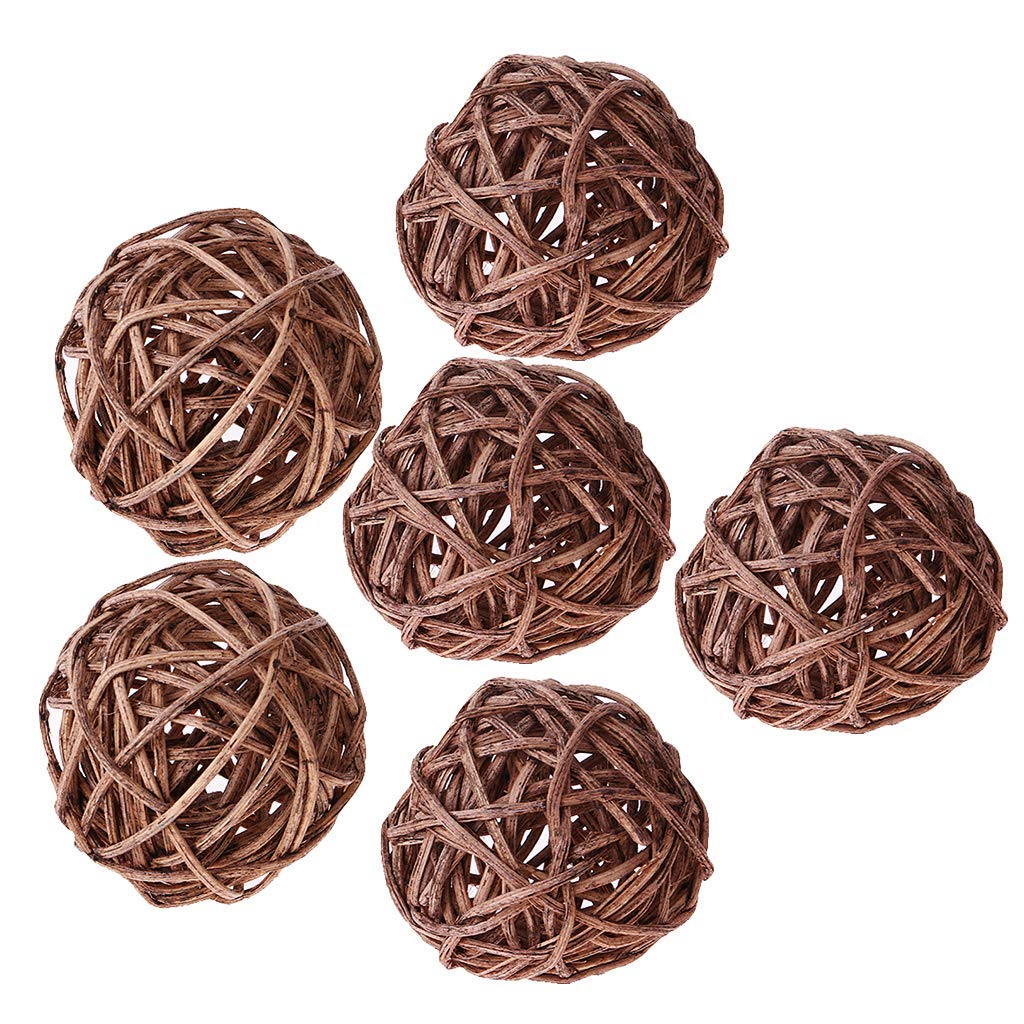 Amazon.com: FRECI 6pcs Wicker Rattan Balls Wicker Balls Decorative ...