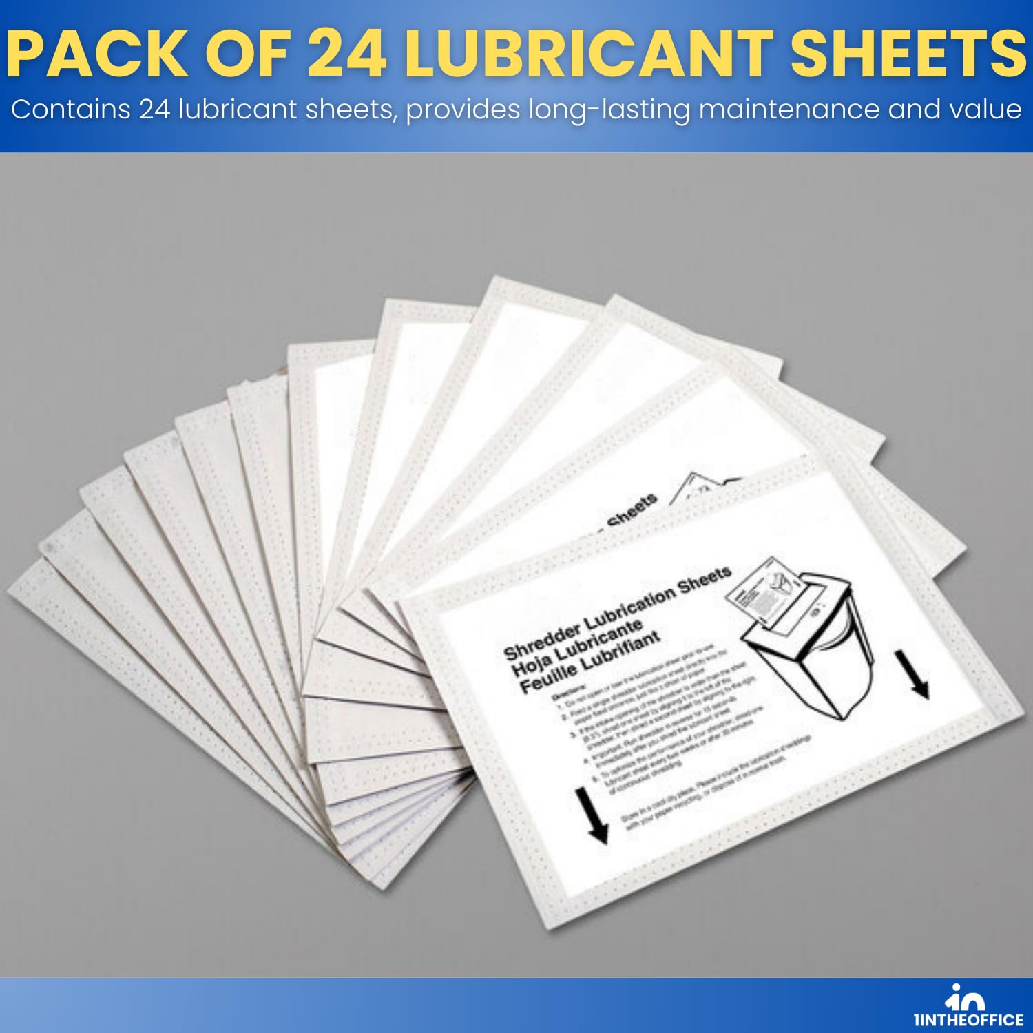 Snapklik.com : 1InTheOffice Paper Shredders Lubricant Sheets 5 1/2"" X ...