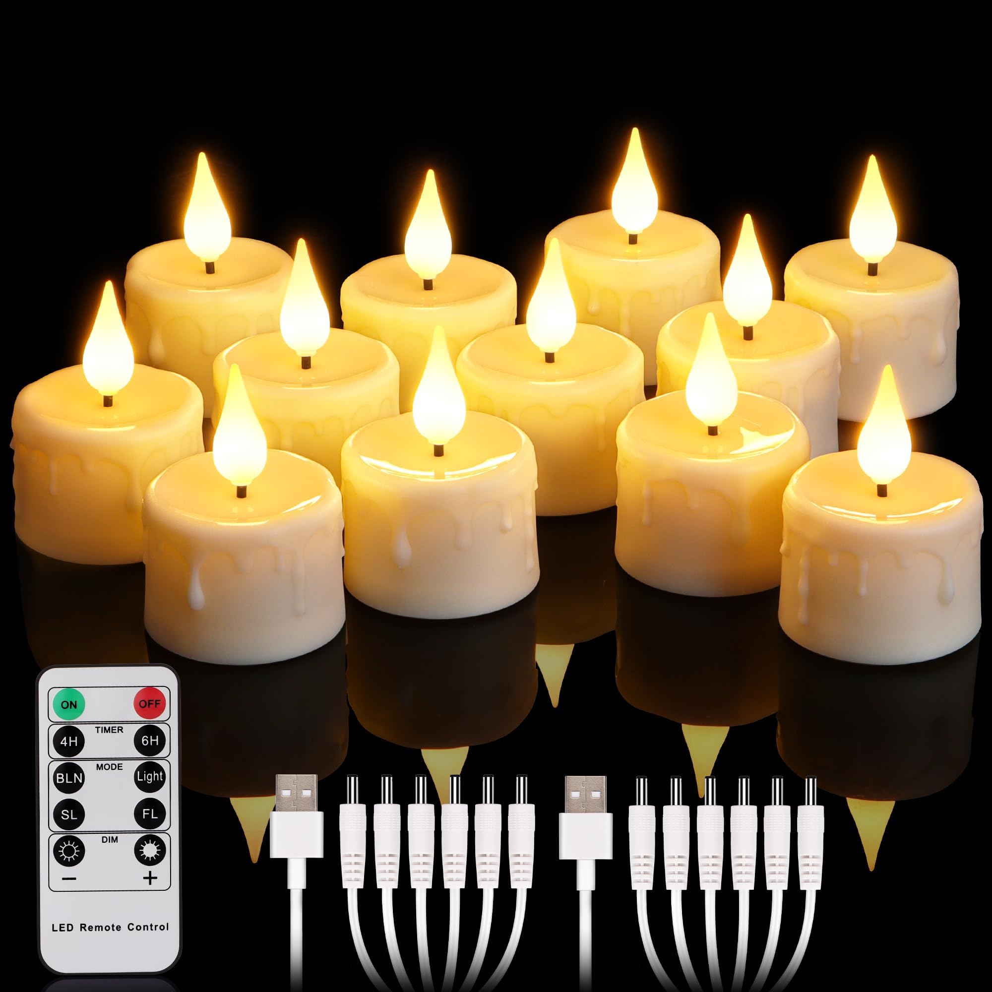 Amazon.com: Rechargeable Flameless Votive Candles with Timer & Remote ...