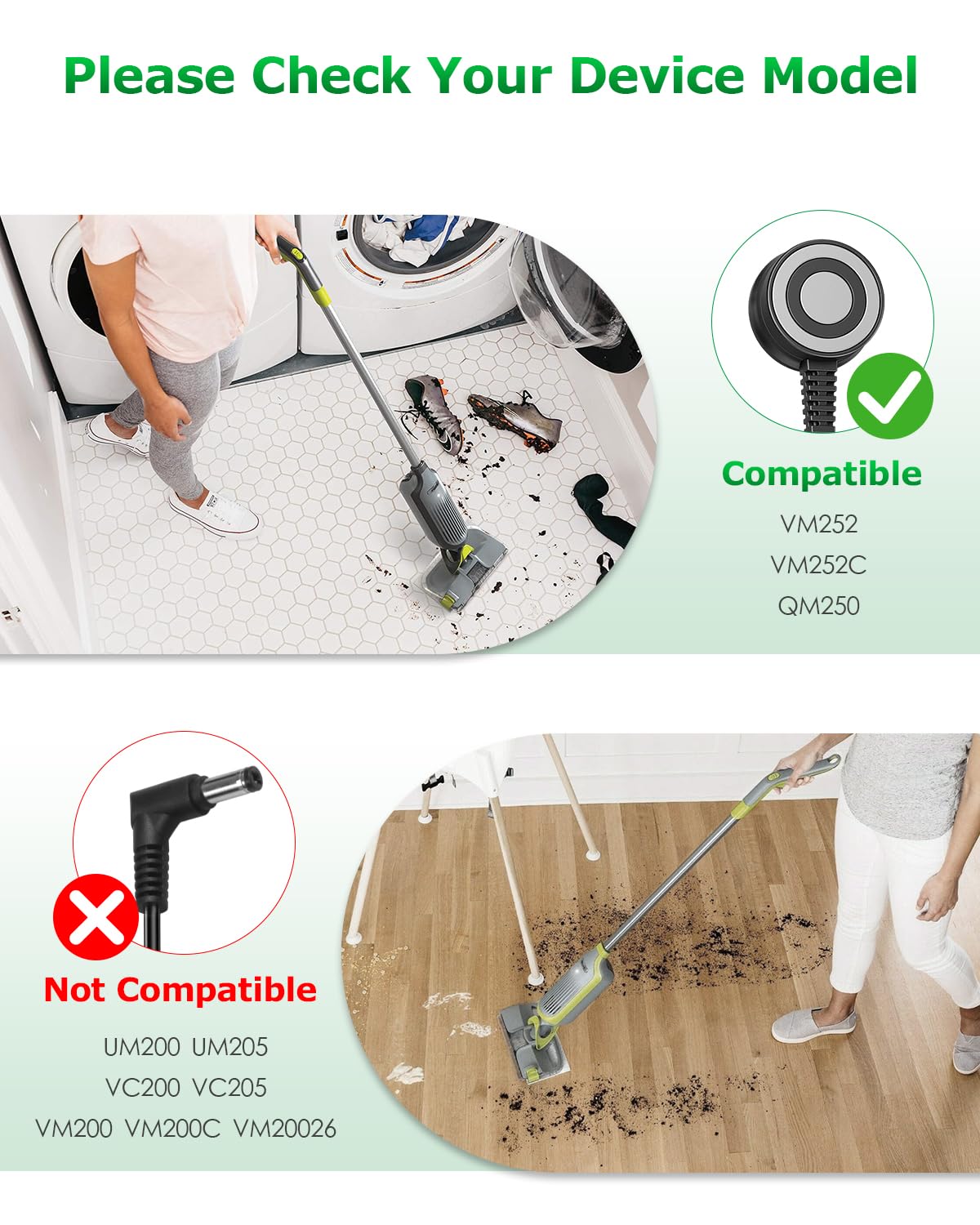 Snapklik.com : Charger For Shark Vacmop VM252 VM252C QM250 Shark Vacmop ...