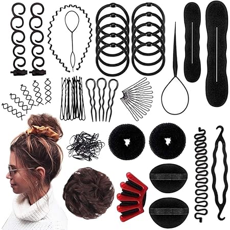Amazon.com: 60 pcs Hair Styling Set, Hair Design Styling Tools ...
