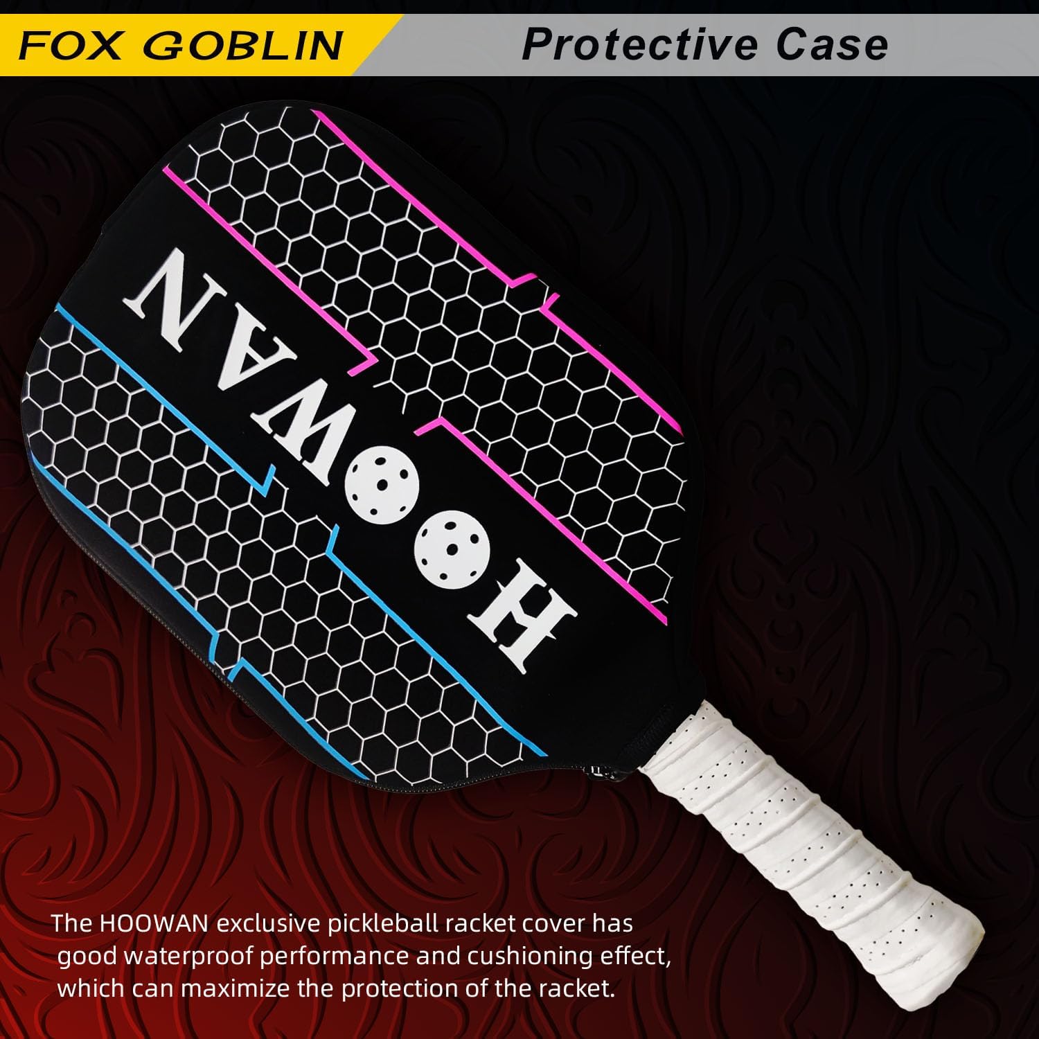 HOOWAN Fox Goblin Pickleball Paddle con cubierta, superficie de fibra ...