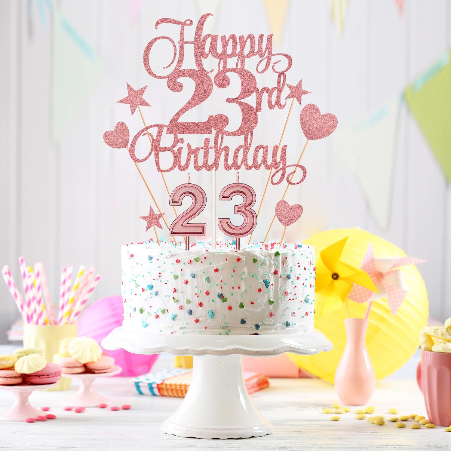 Happy 23rd Birthday Decorations Red 23rd Birthday Candle, Number 23 ...