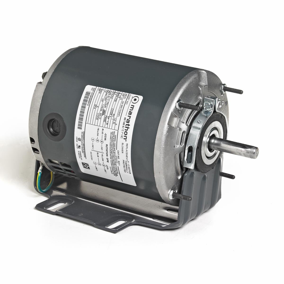 Marathon 5KH39QN9544X Belt Drive Motor, 1 Split Phase, Open Drip Proof ...