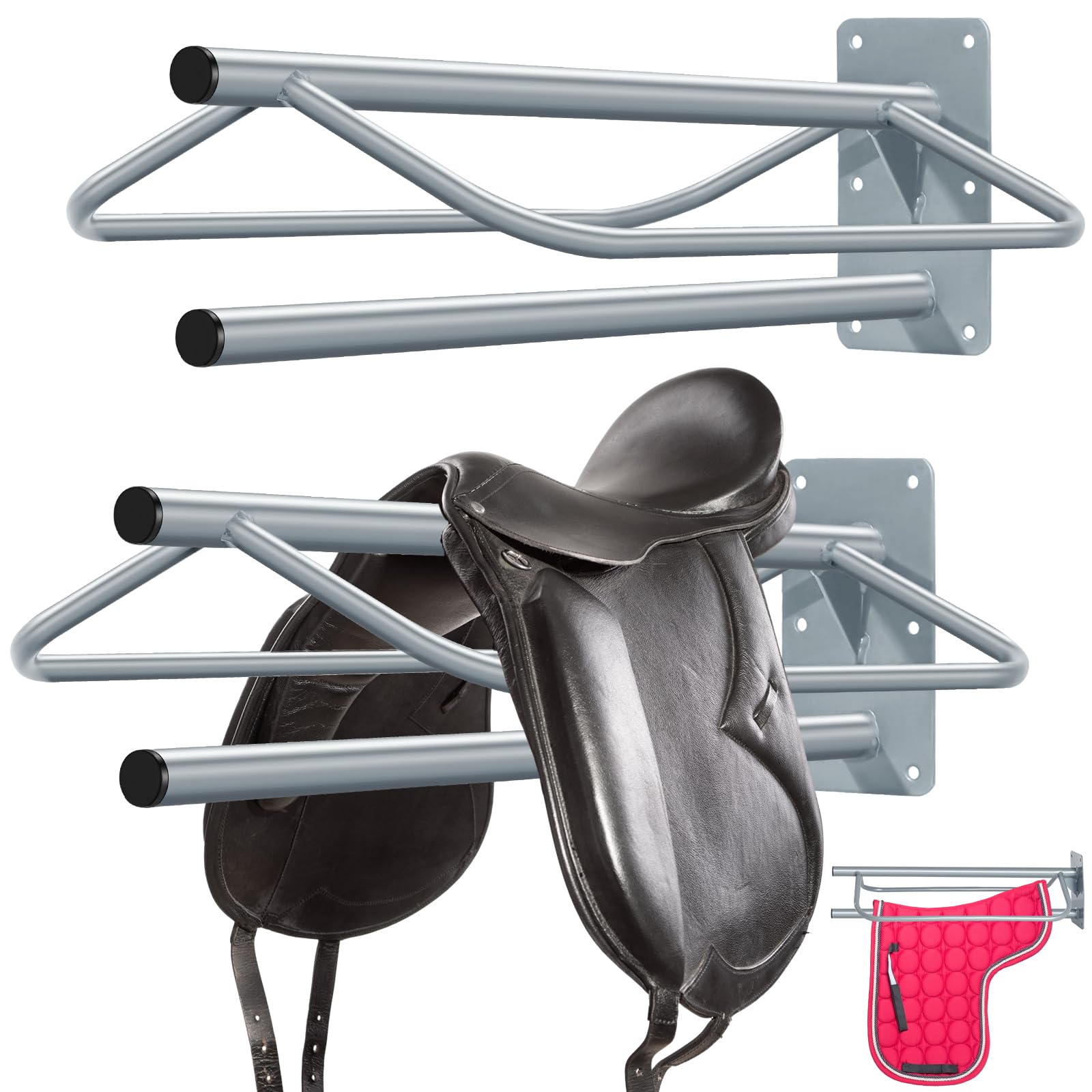 Amazon.com: Paterr 2 Pcs Saddle Rack Wall Mount Saddle Stand Saddle Pad ...