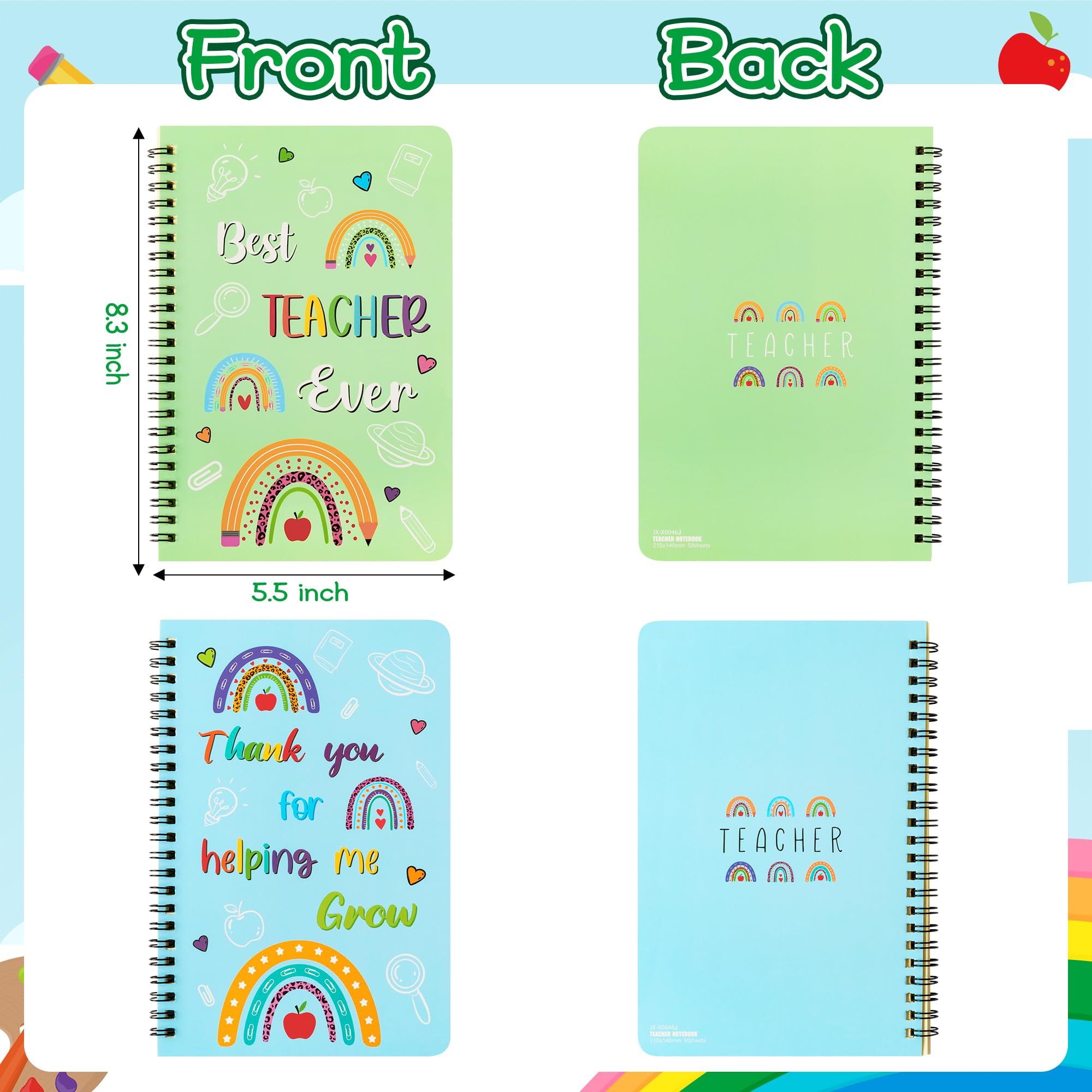Snapklik.com : Xqumoi Teacher Sticky Note A5 Notebooks Pens Stationery ...