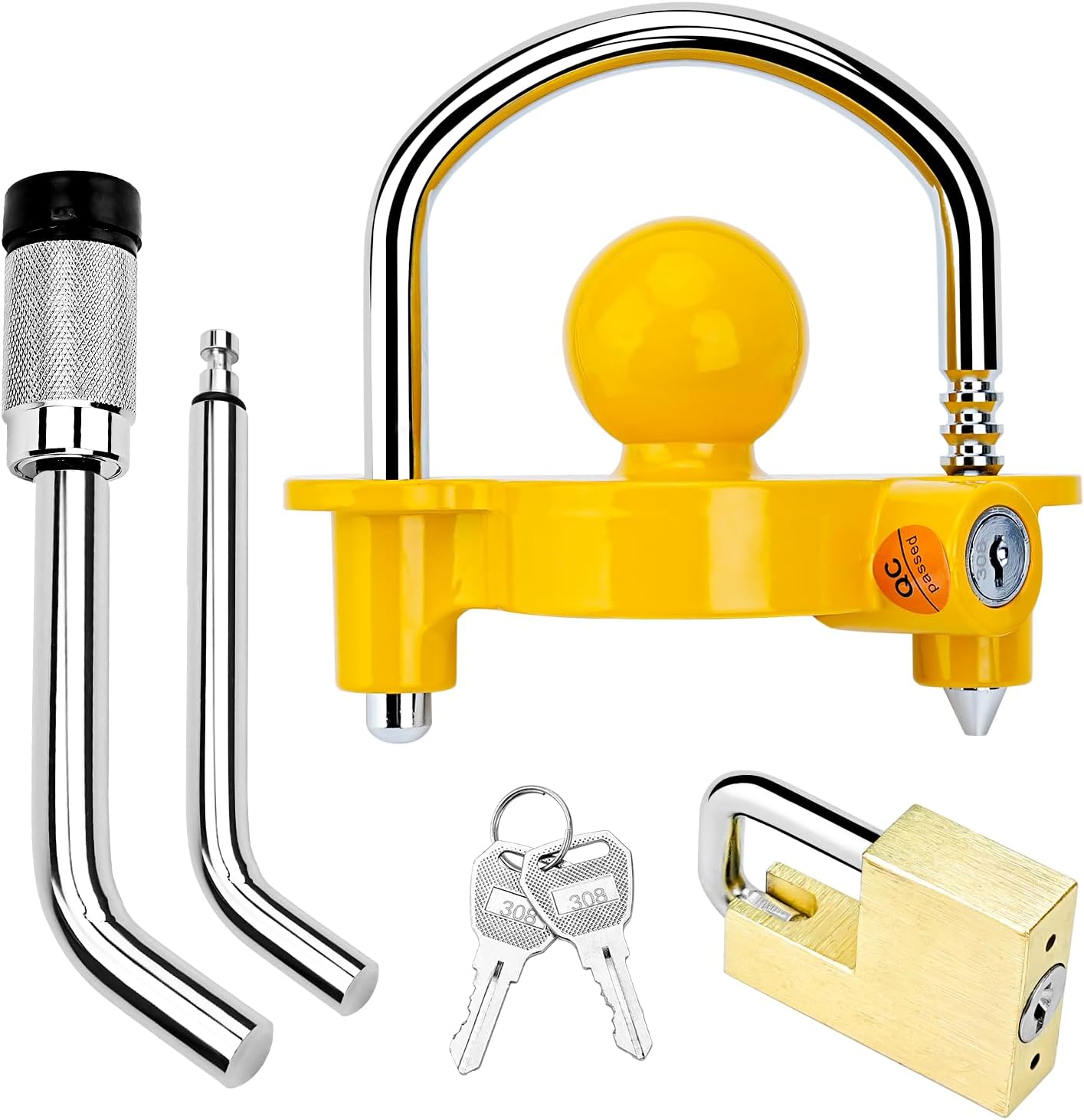 Amazon.com: Cenipar Trailer Hitch Lock Set Includes Yellow Trailer ...
