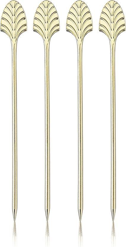 Amazon.com | Viski Gold Art Deco Cocktail Picks, Stainless Steel ...