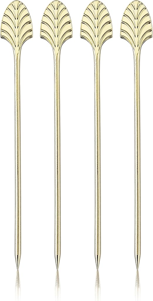 Amazon.com | Viski Gold Art Deco Cocktail Picks, Stainless Steel ...