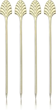 Amazon.com | Viski Gold Art Deco Cocktail Picks, Stainless Steel ...