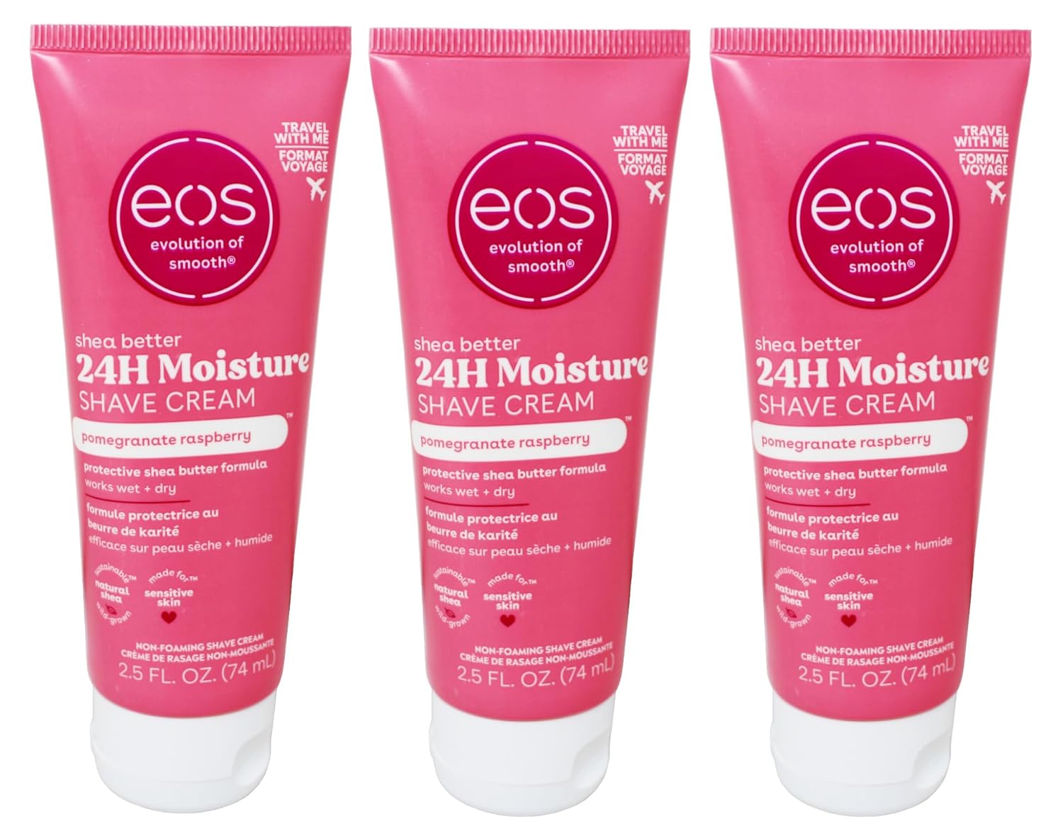Amazon.com: eos Shave Cream Pomegranate Raspberry, 2.5 Ounces Each ...