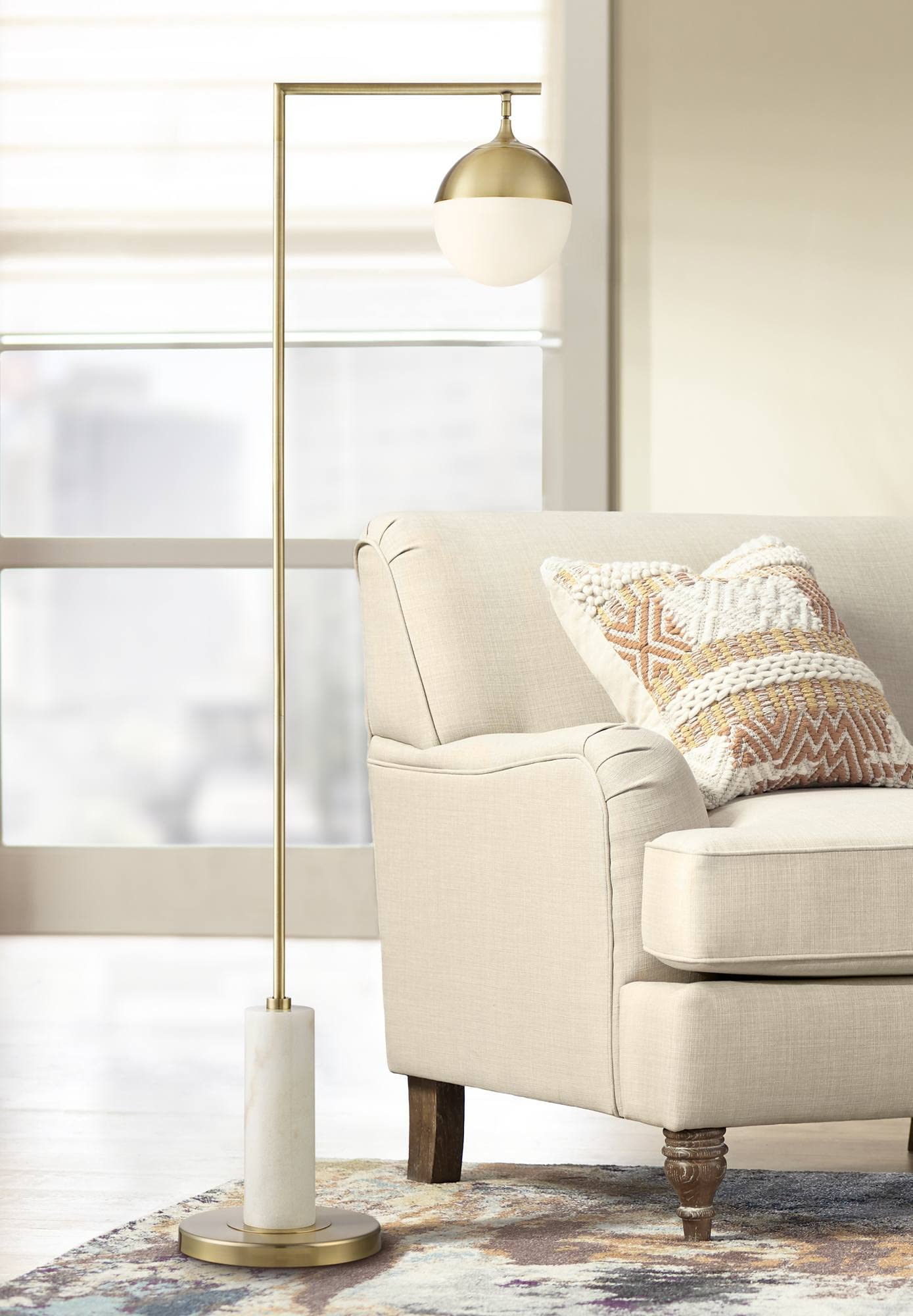 Buy Possini Euro Design Luna Modern Glam Chairside Arched Floor Lamp ...