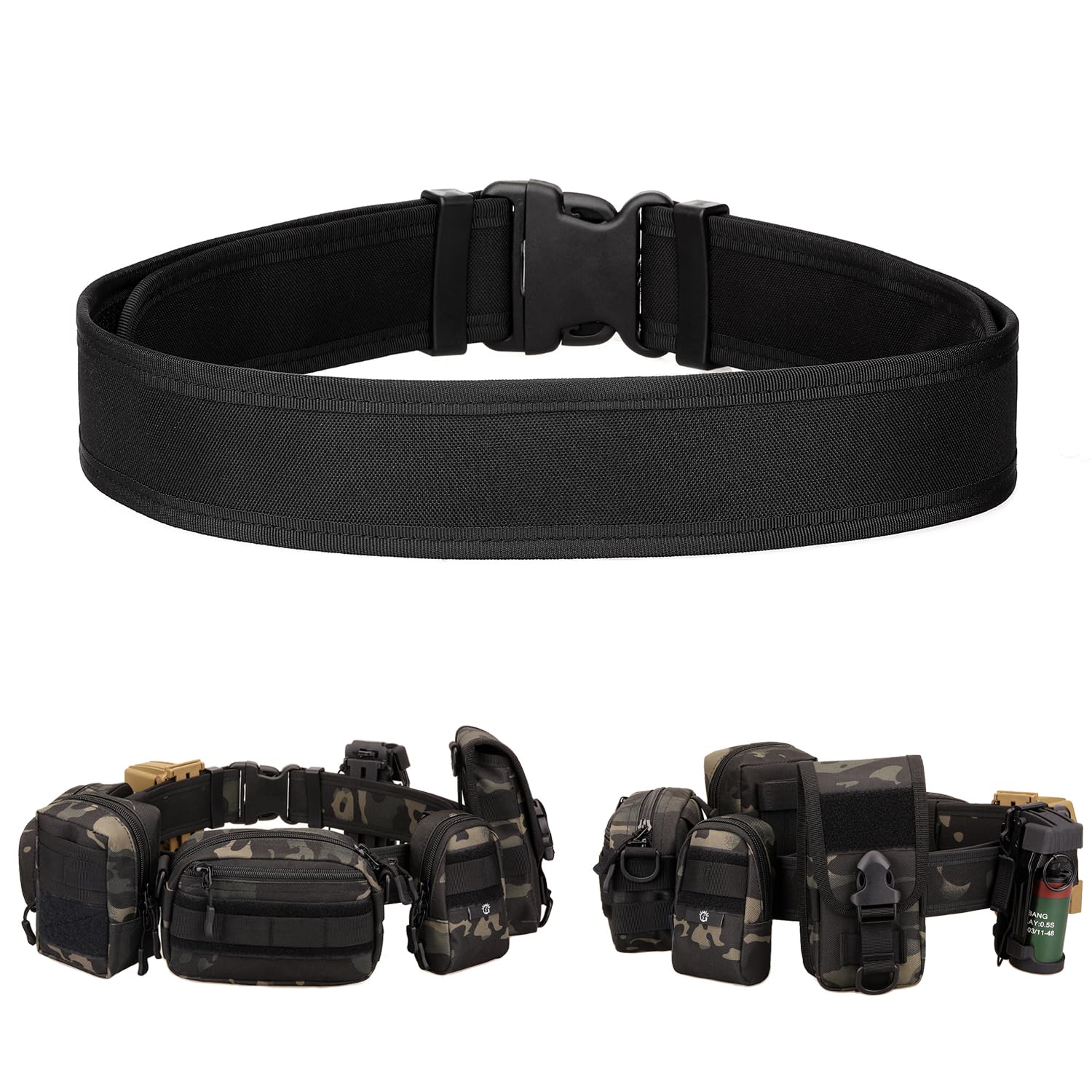 Snapklik.com : CREATOR Mens Tactical Belt Adjustable Utility Belt Heavy ...