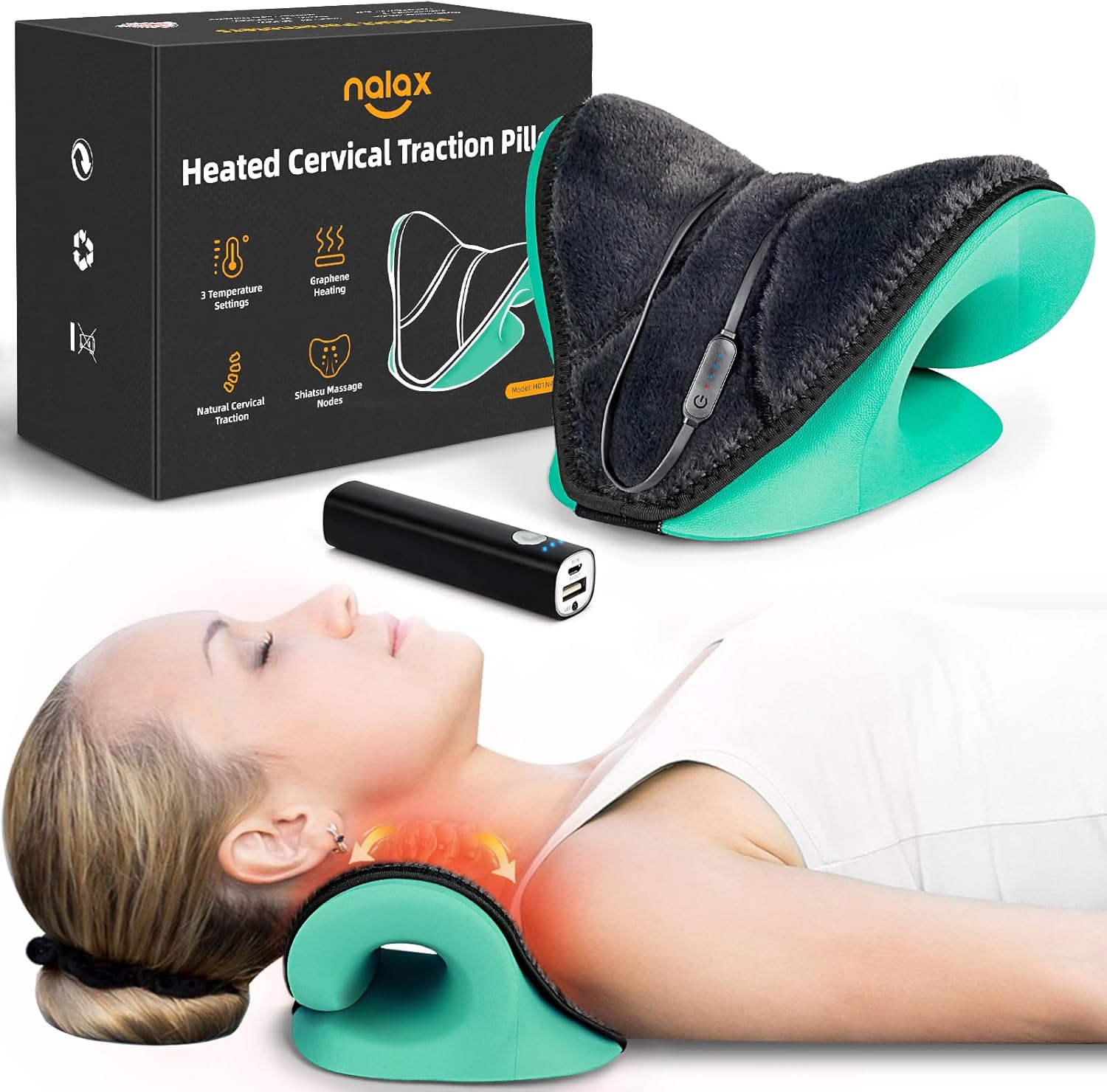 Amazon.com: nalax Neck and Shoulder Relaxer with Graphene Heating Pad ...