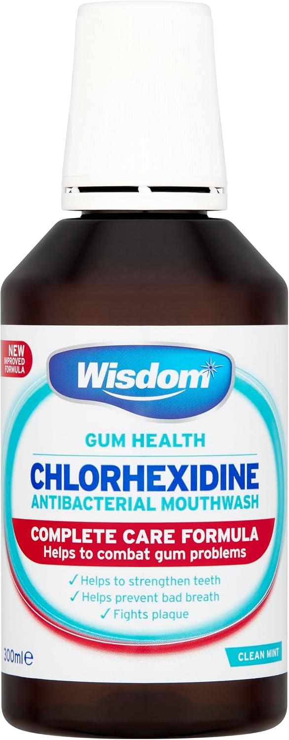 Wisdom Chlorhexidine Antibacterial Mouthwash, Alcohol Free, 300ml ...