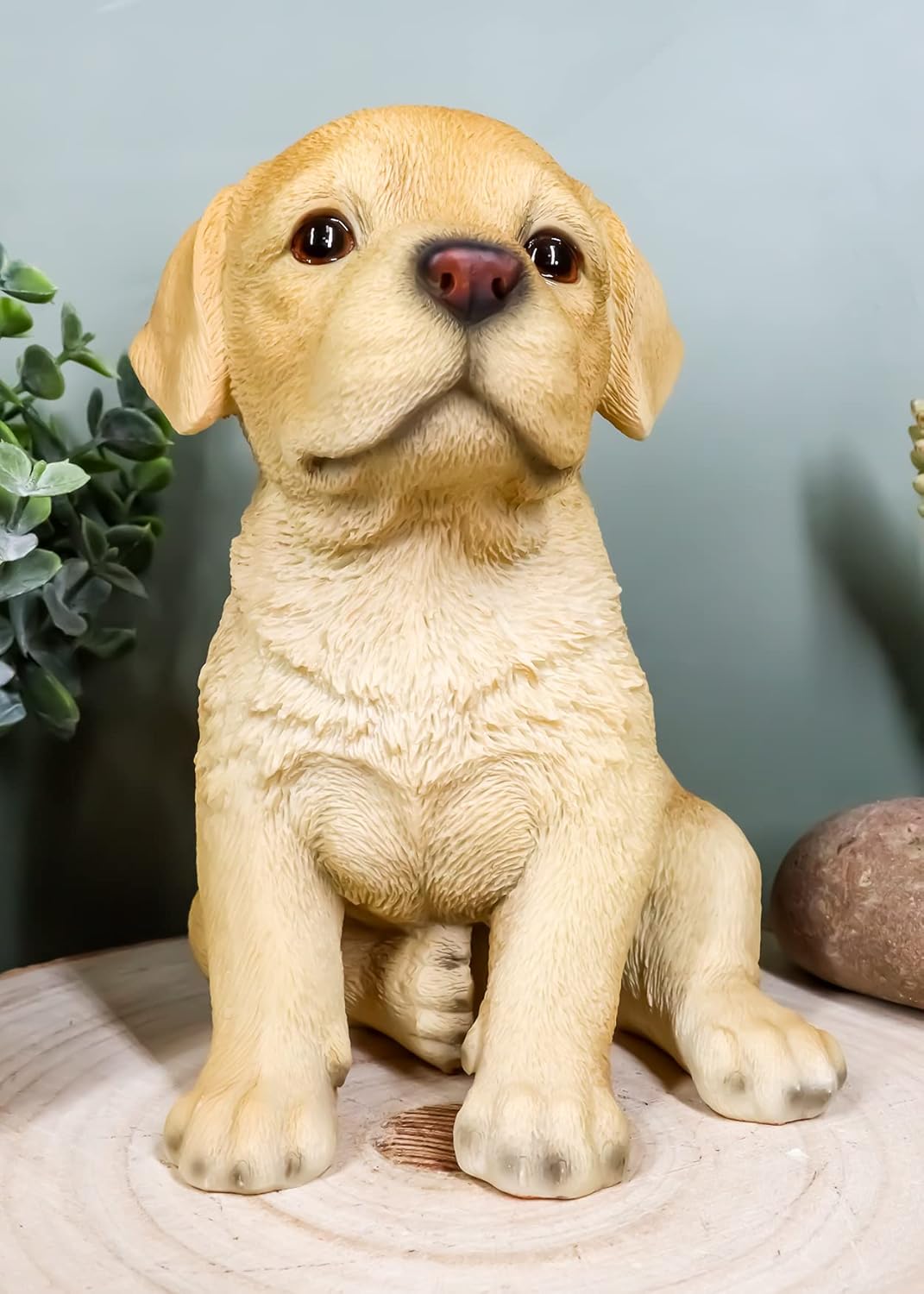 Ebros Realistic Sitting Adorable Labrador Puppy Statue 6.75" Tall Pet ...