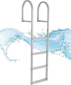 Amazon.com: CO-Z 4 Step Removable Dock Ladder, Pontoon Boat Ladder with ...