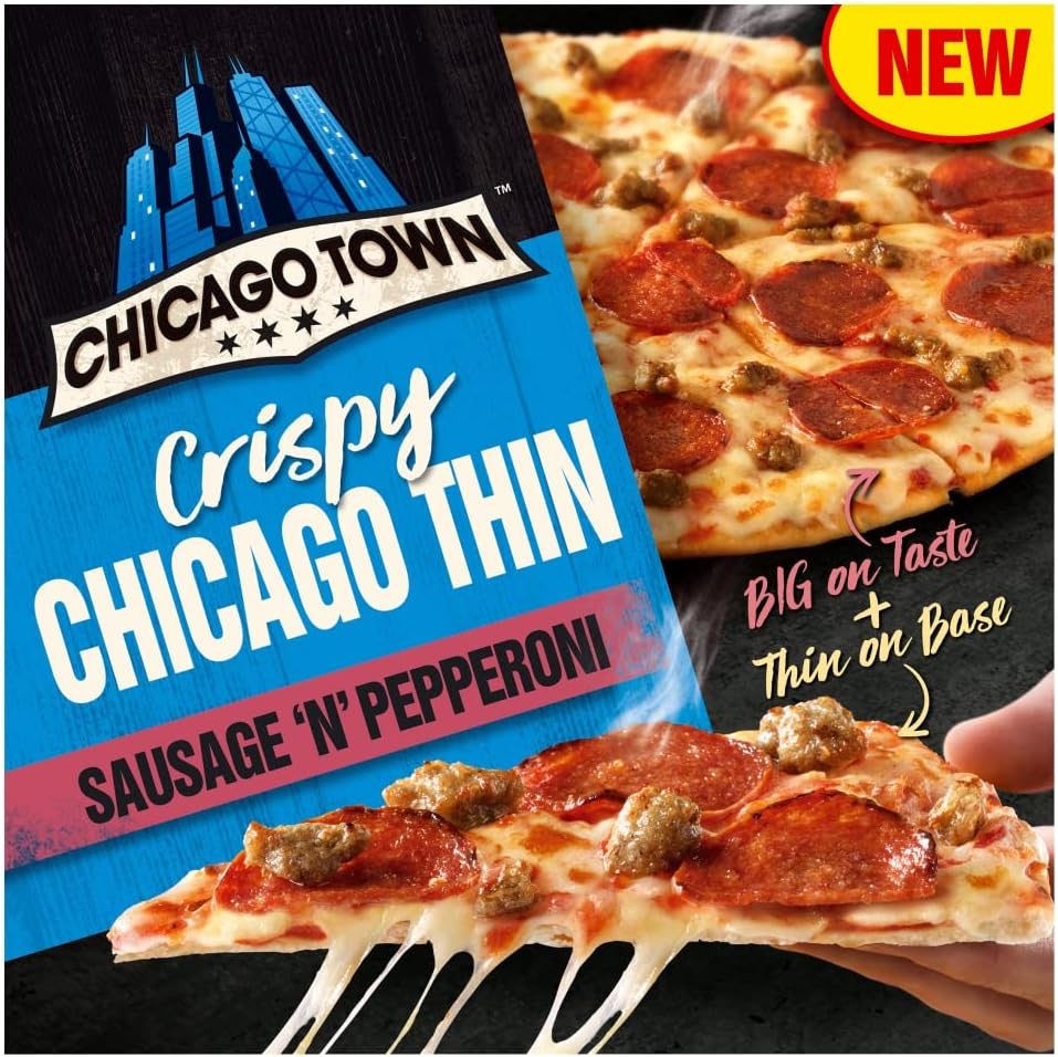 Chicago Town Crispy Chicago Thin Sausage & Pepperoni Large Pizza, 431g ...