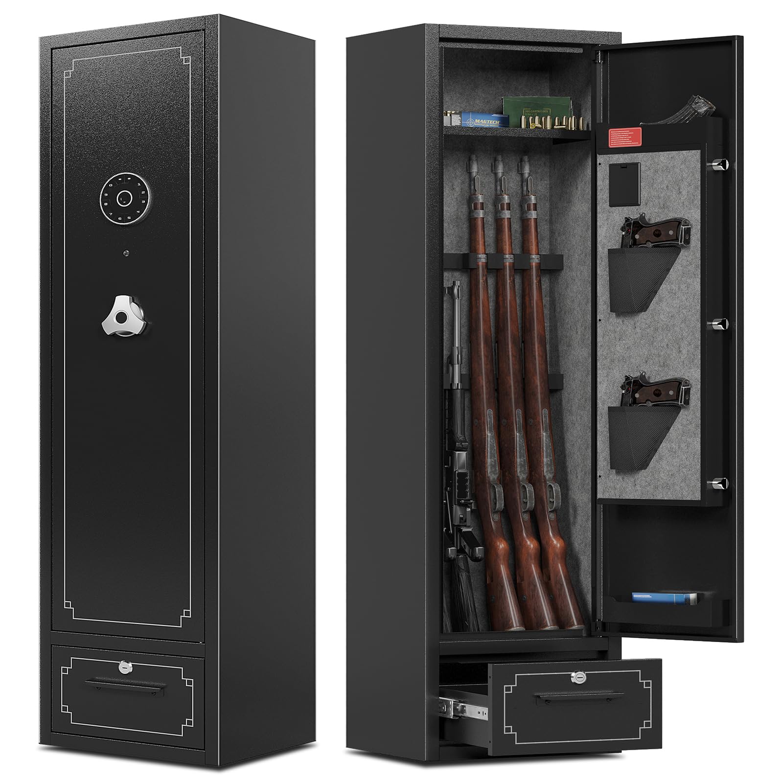 Snapklik.com : KAER 5-6 Gun Safe,Gun Safes For Rifle And Pistols,Gun ...
