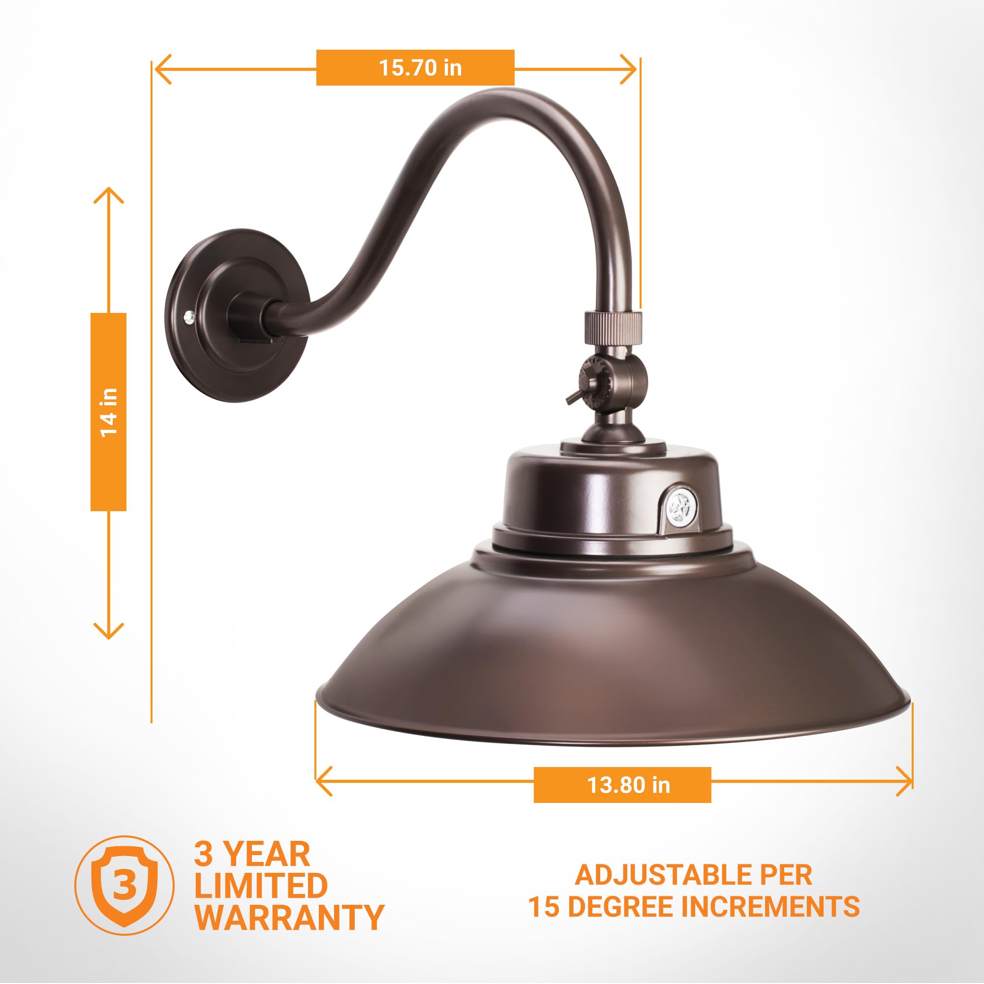Bronze Gooseneck Light Fixtures American Made Indoor & Outdoor Barn