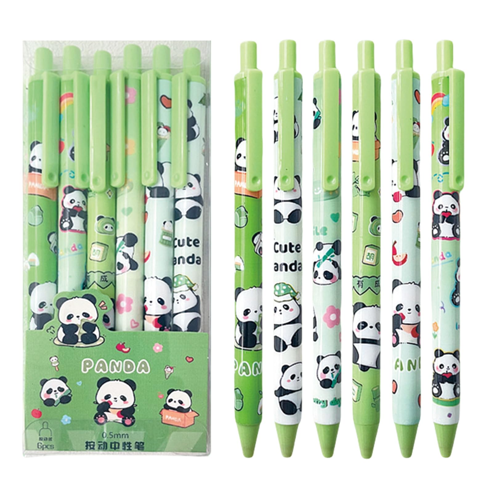 Amazon.com: MOZXIRZ 6 Pcs Cute Panda Retractable Pens Cartoon Panda Pen ...