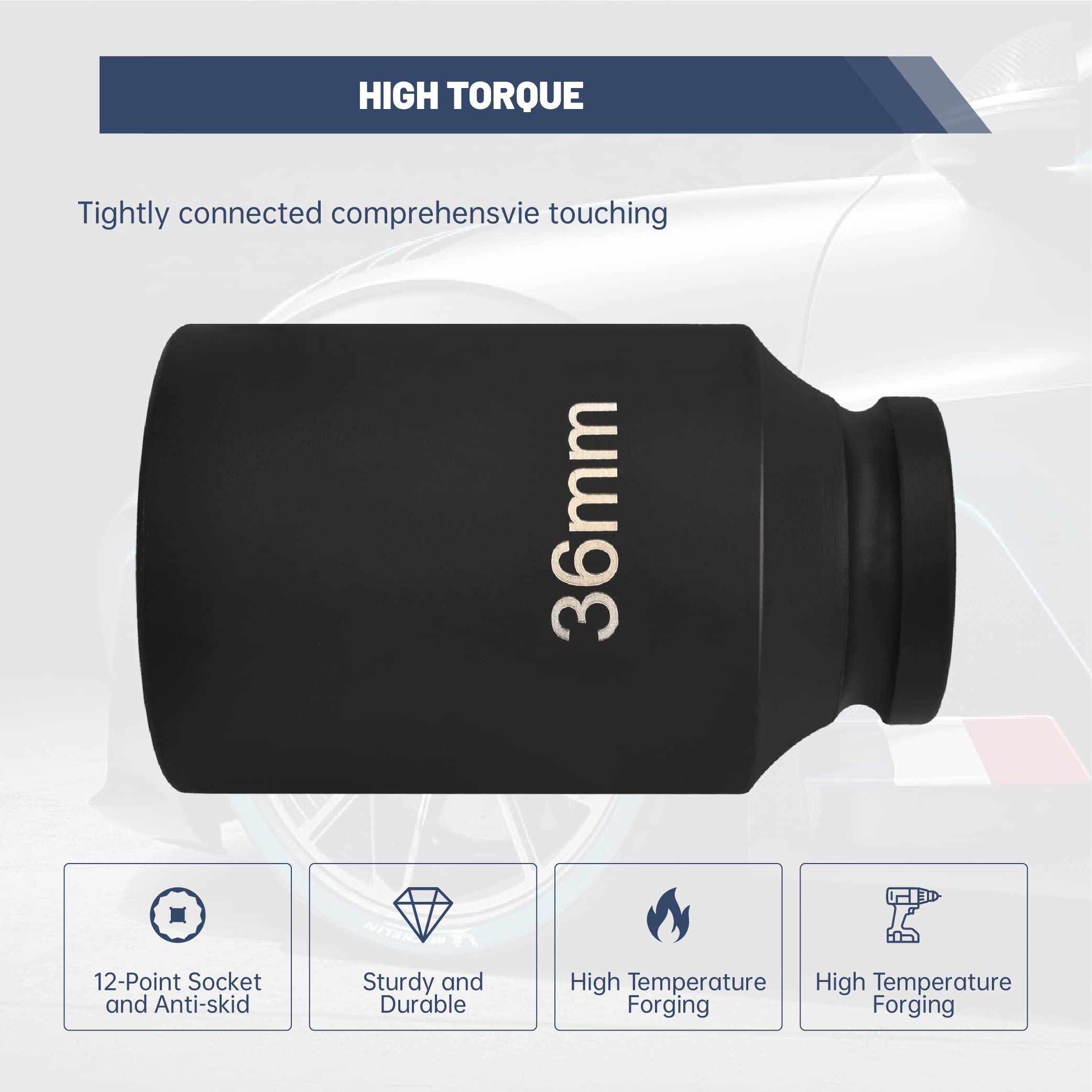 Snapklik.com : BATONECO 1/2 Drive 12 Point Impact Socket Set 4PCS Deep ...