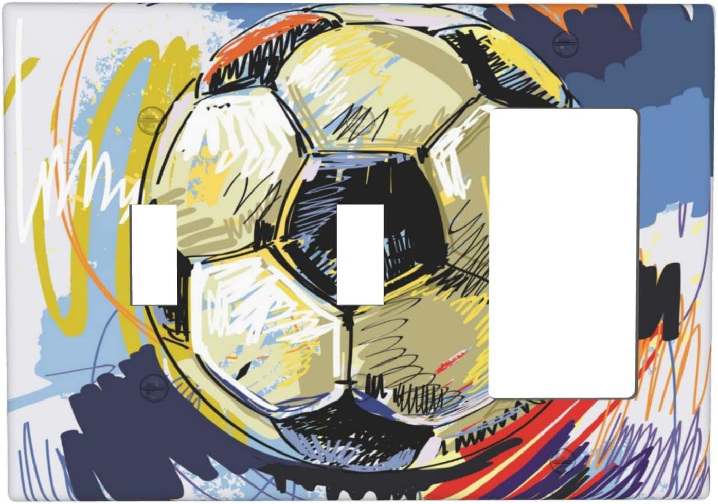 Soccer Football Double Toggle/Single Rocker Light Switch Covers ...