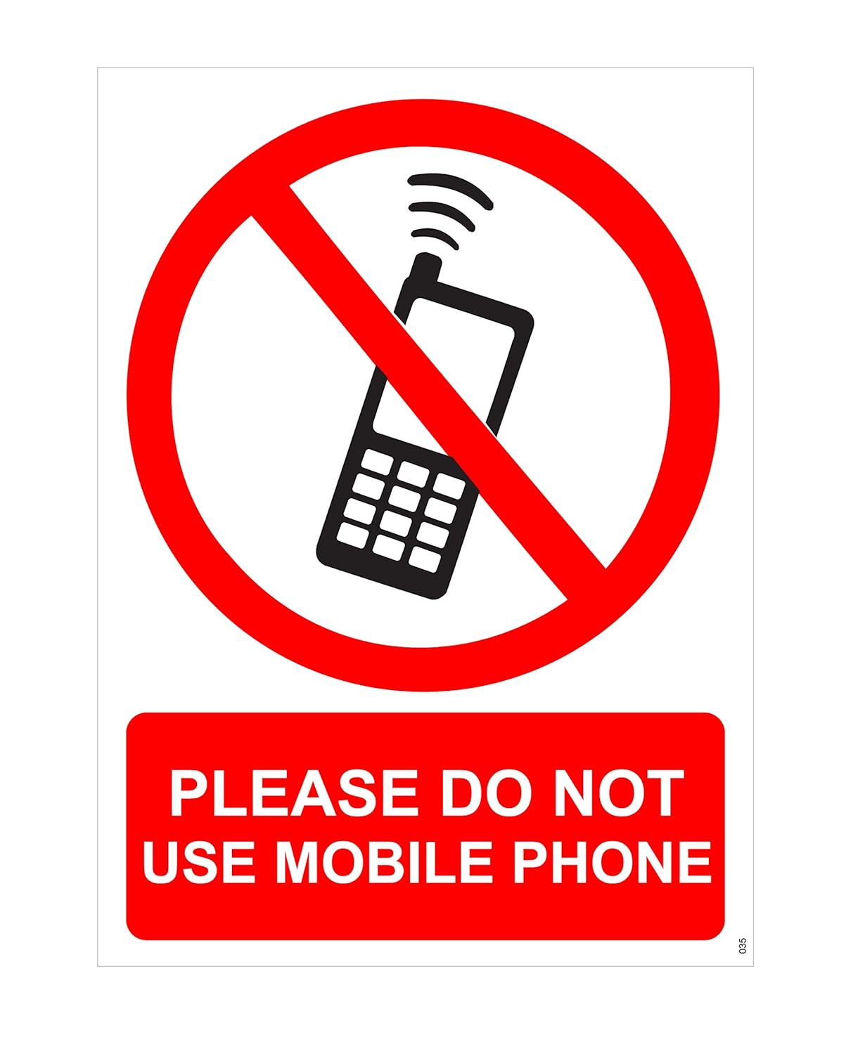 Fusion "Do Not Use Mobile Phones" 21cm x 15cm Sign Self Adhesive Vinyl ...