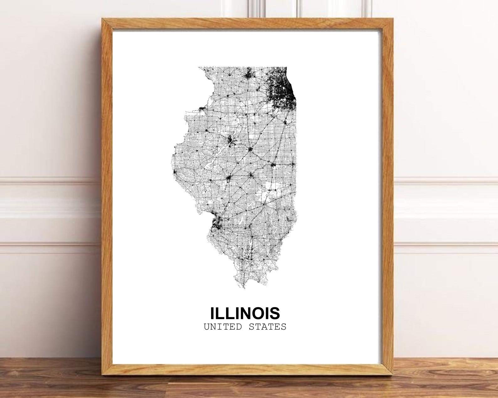 Printable Road Map Of Illinois Illinois USA State Illustrated Travel