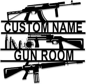 Amazon.com : Personalized Gun Metal Wall Art, Custom Gun Metal Sign ...