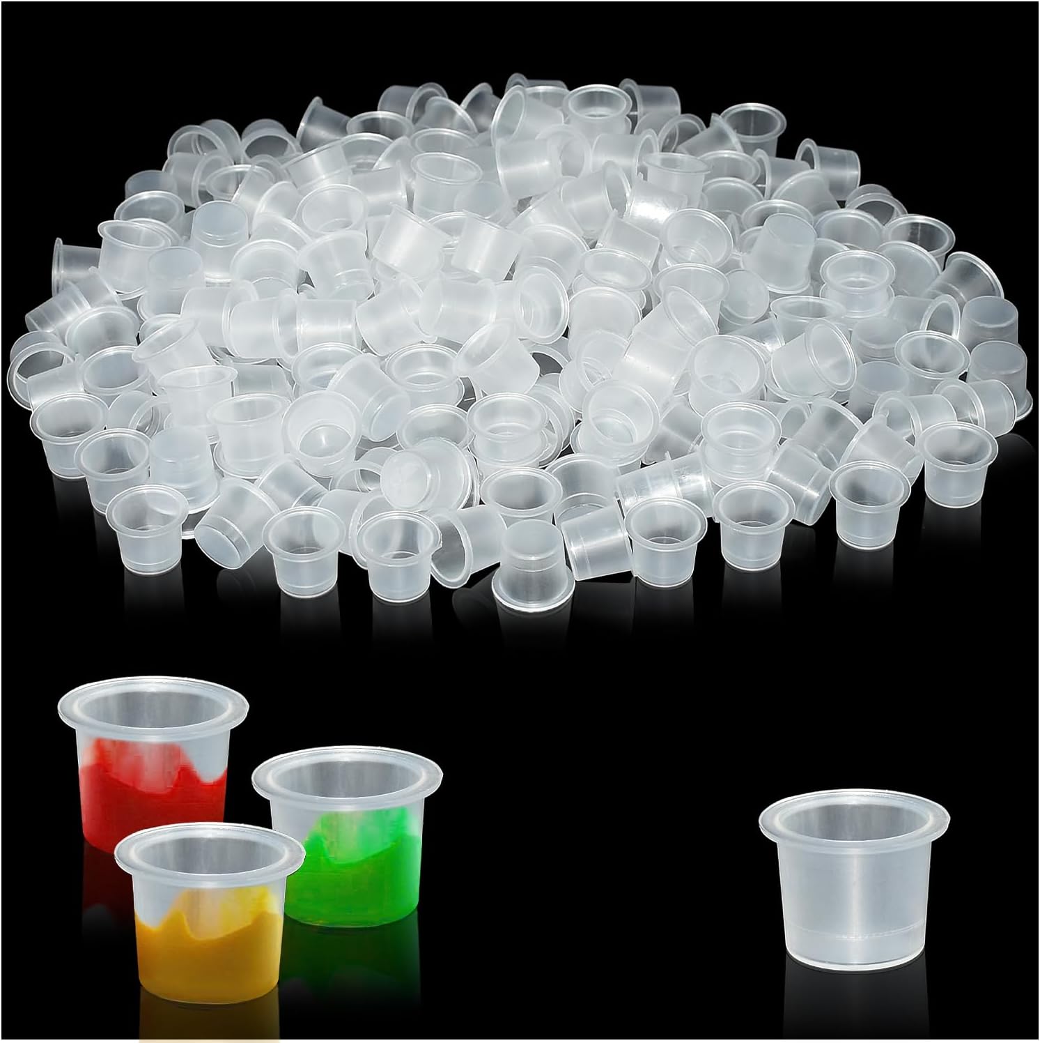 Amazon.com: Yuronam 300PCS Medium Tatoo Ink Caps Plastic Pigment Cups ...