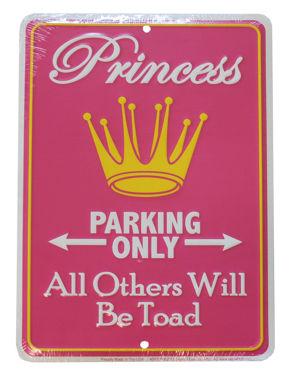 Amazon.com: Flagline Metal Parking Sign - Princess Parking Only (Crown ...
