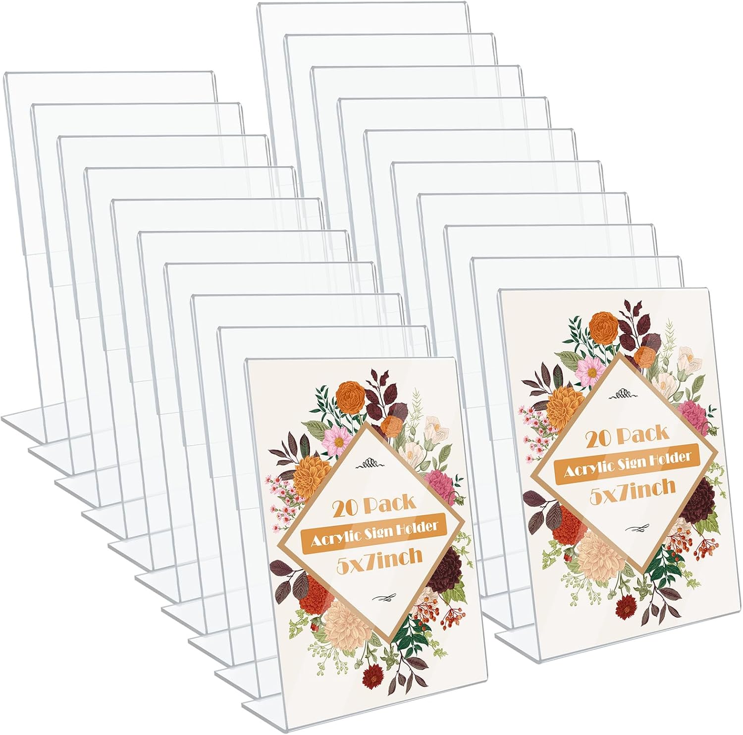 Amazon.com : LOYORTY 20PCS 5x7 Acrylic Sign Holder Clear Acrylic Frame ...
