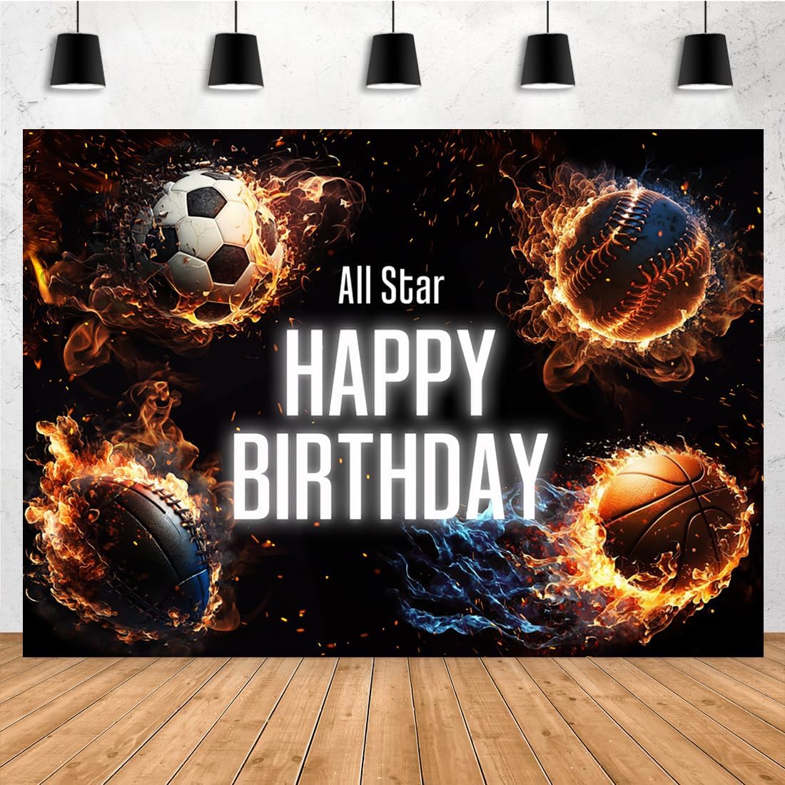Amazon.com : Aperturee 7x5ft Sports Happy Birthday Backdrop Boys ...