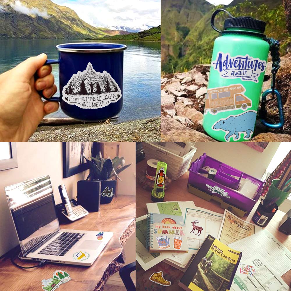 Camping Stickers for Water Bottles Camper Stickers Decal Outdoor ...