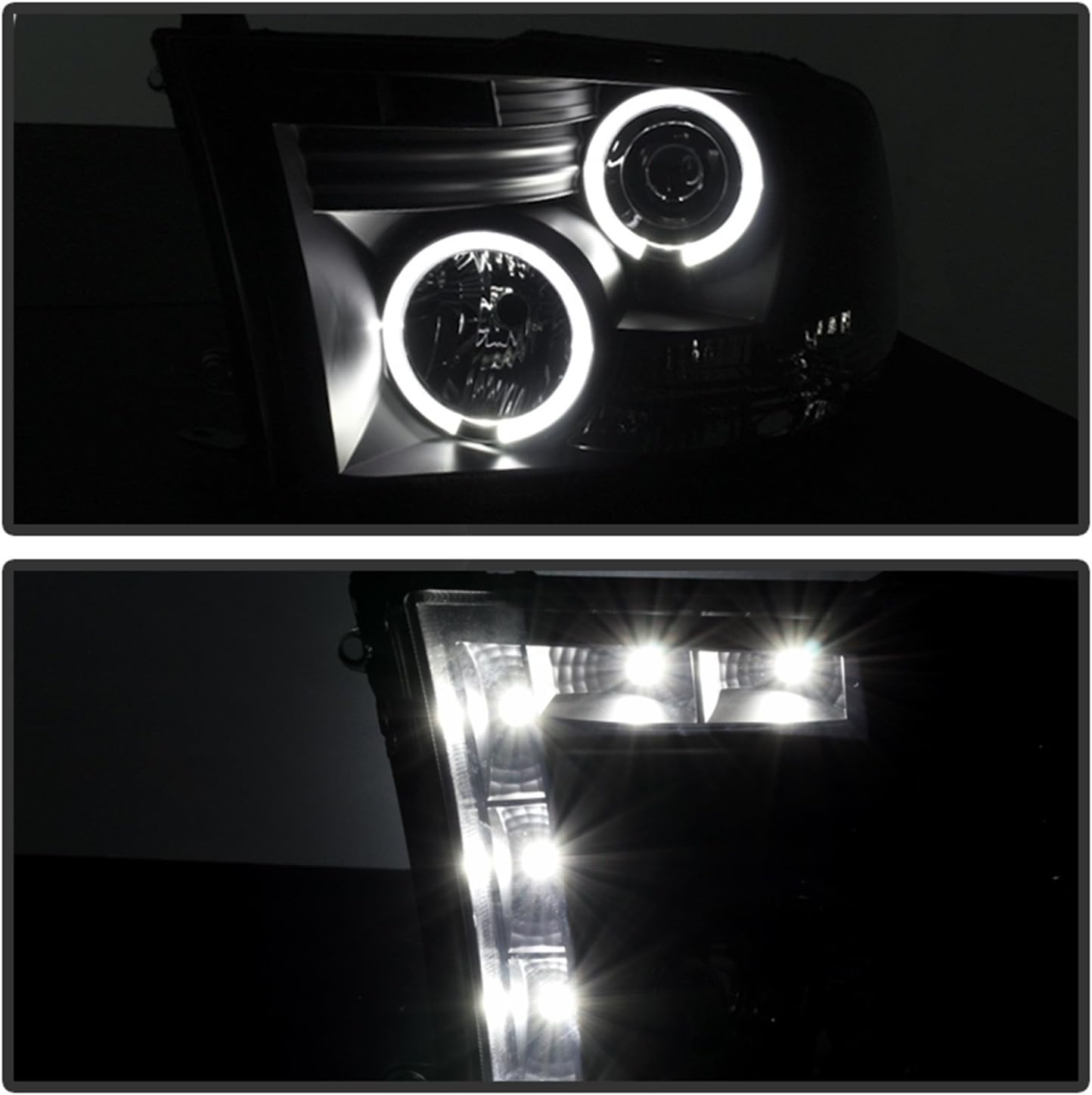 Amazon.com: Spyder Auto LED Halo Projector Headlights Black/Smoked ...