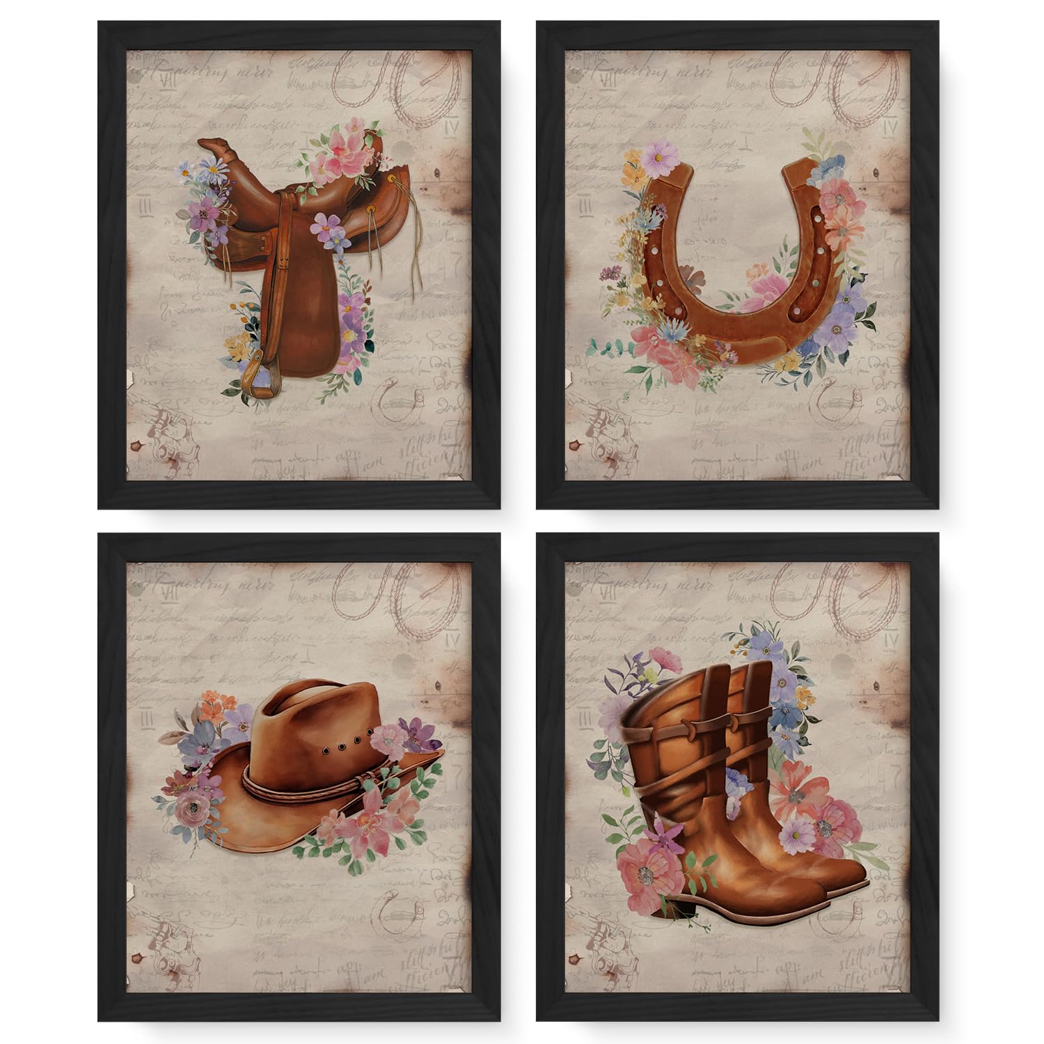 Amazon.com: JXREQ Cowgirl Western Wall Art Prints, Vintage Cowgirl Wall ...