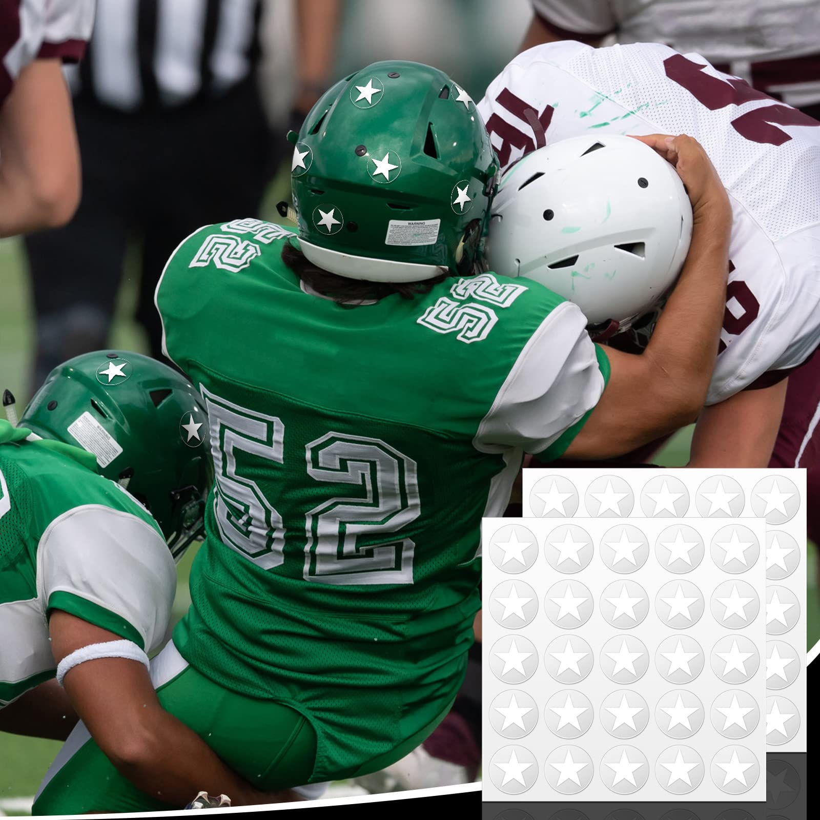 Softball Stickers 200pcs White Vinyl Star Football Helmet Stickers ...