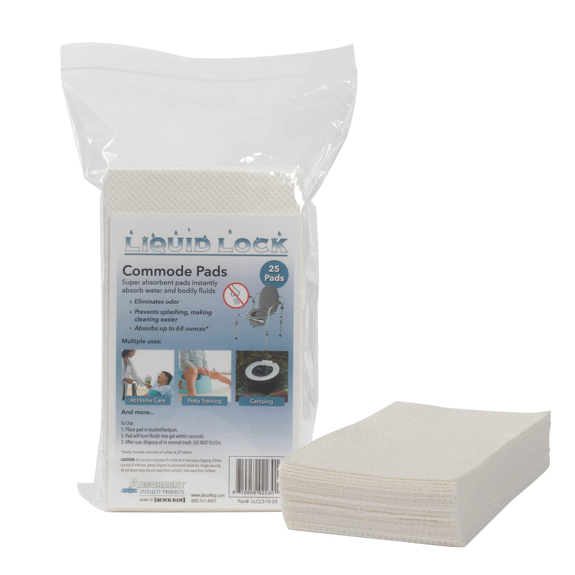 Amazon.com: Quick Dam Super Absorbent Commode Pads for Bedside Commodes ...