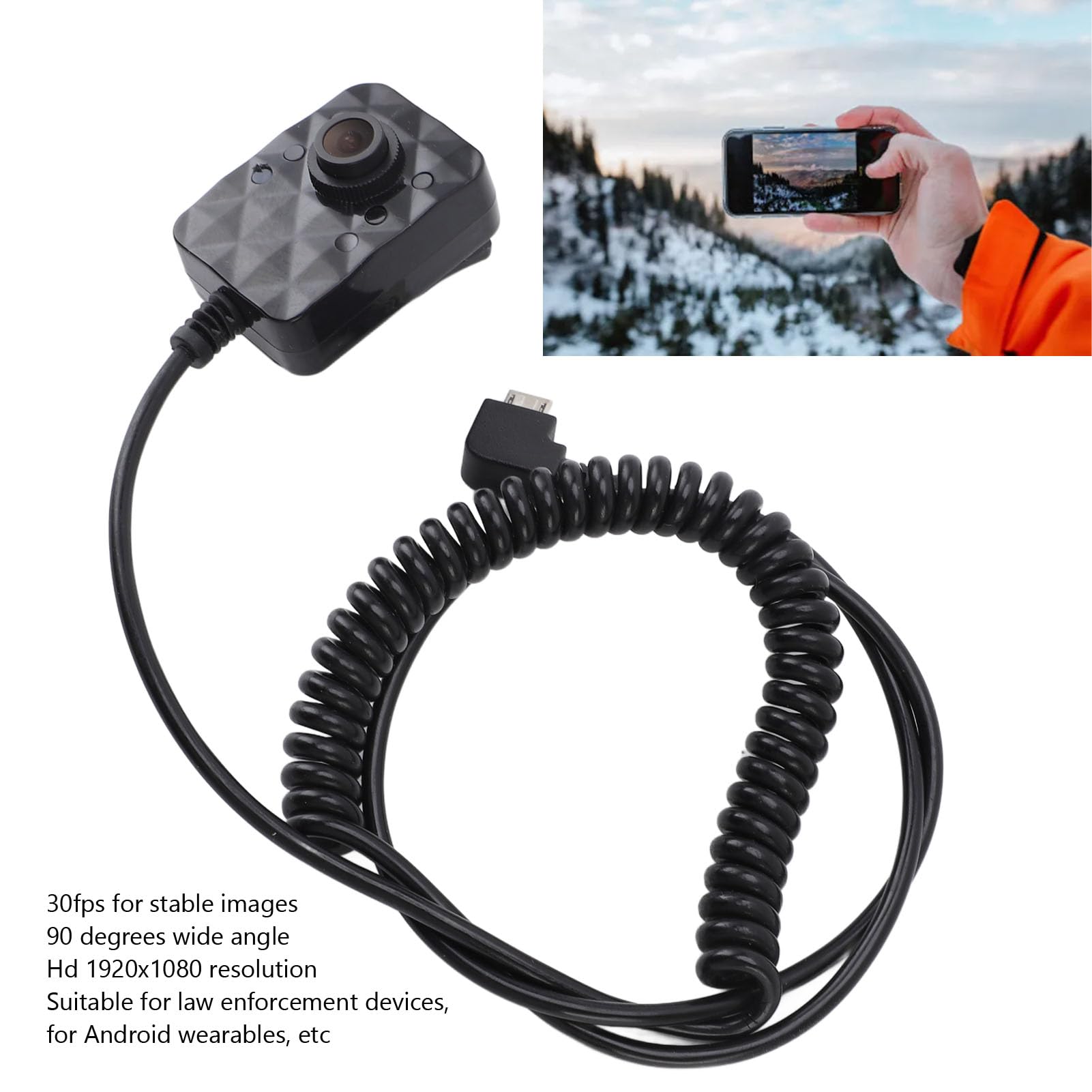 On Clip Night Vision Wearable External Camera For Android WiFi Body