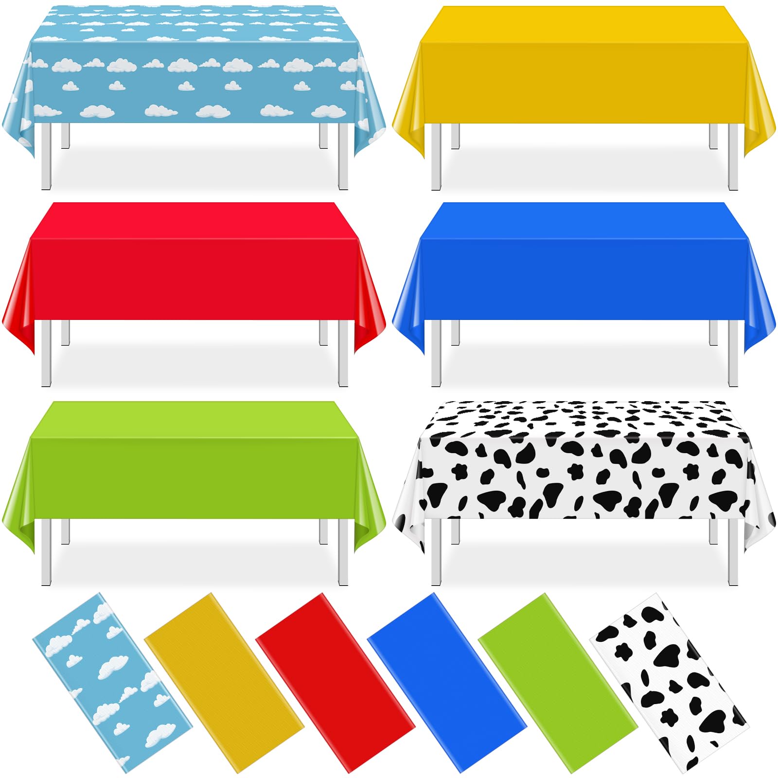 Amazon.com: 6 Pack Blue Sky and White Cloud Tablecloth Cartoon Story ...