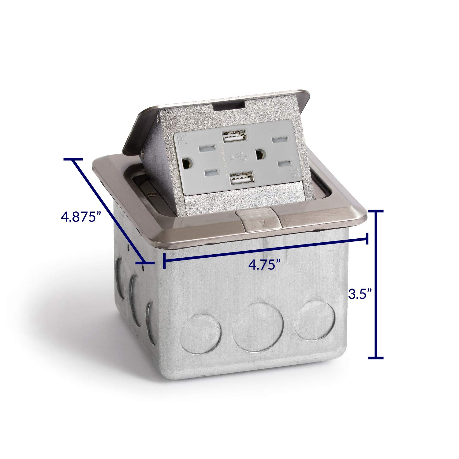 Buy Lew Electric PUFP-SQ Square Floor Pop Up Outlet Box | Tamper ...