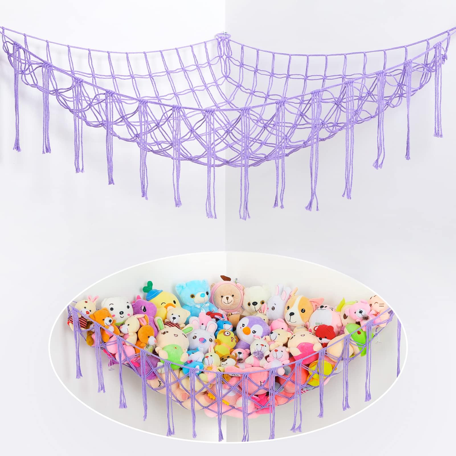 Amazon.com: Unicorn Castle Stuffed Animals Hammock Kids Toy Storage ...