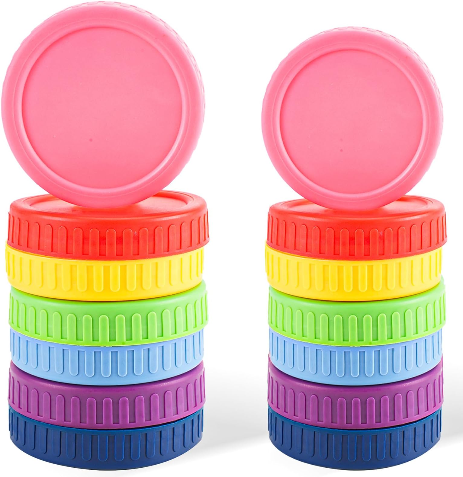 Amazon.com: 10 Plastic Mason Jar Lids, Colored Mason Jar Lids, 70mm ...