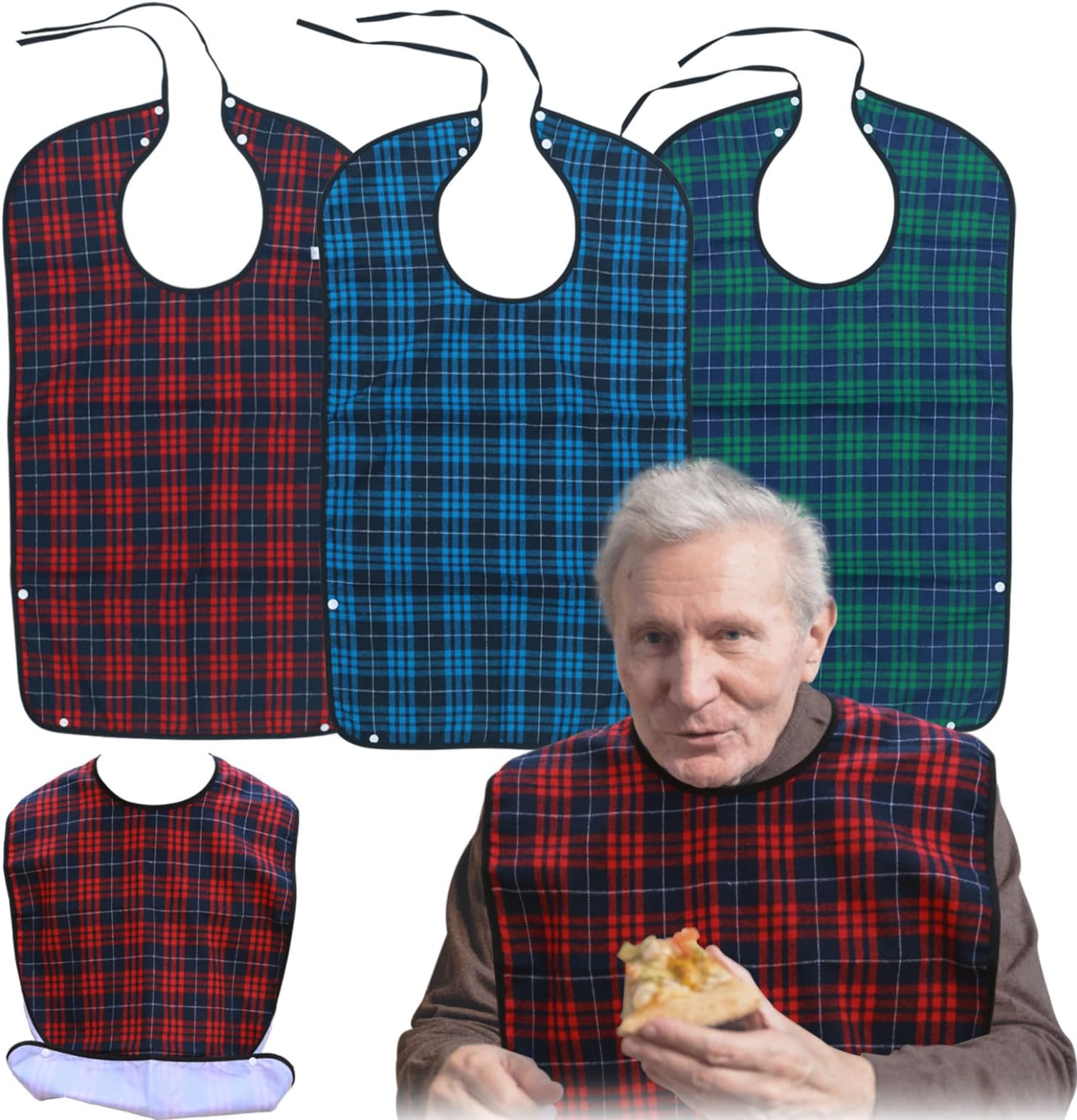 Amazon.com: Elaine Karen 3 Pack Premium Adult Bibs - bibs for adults ...