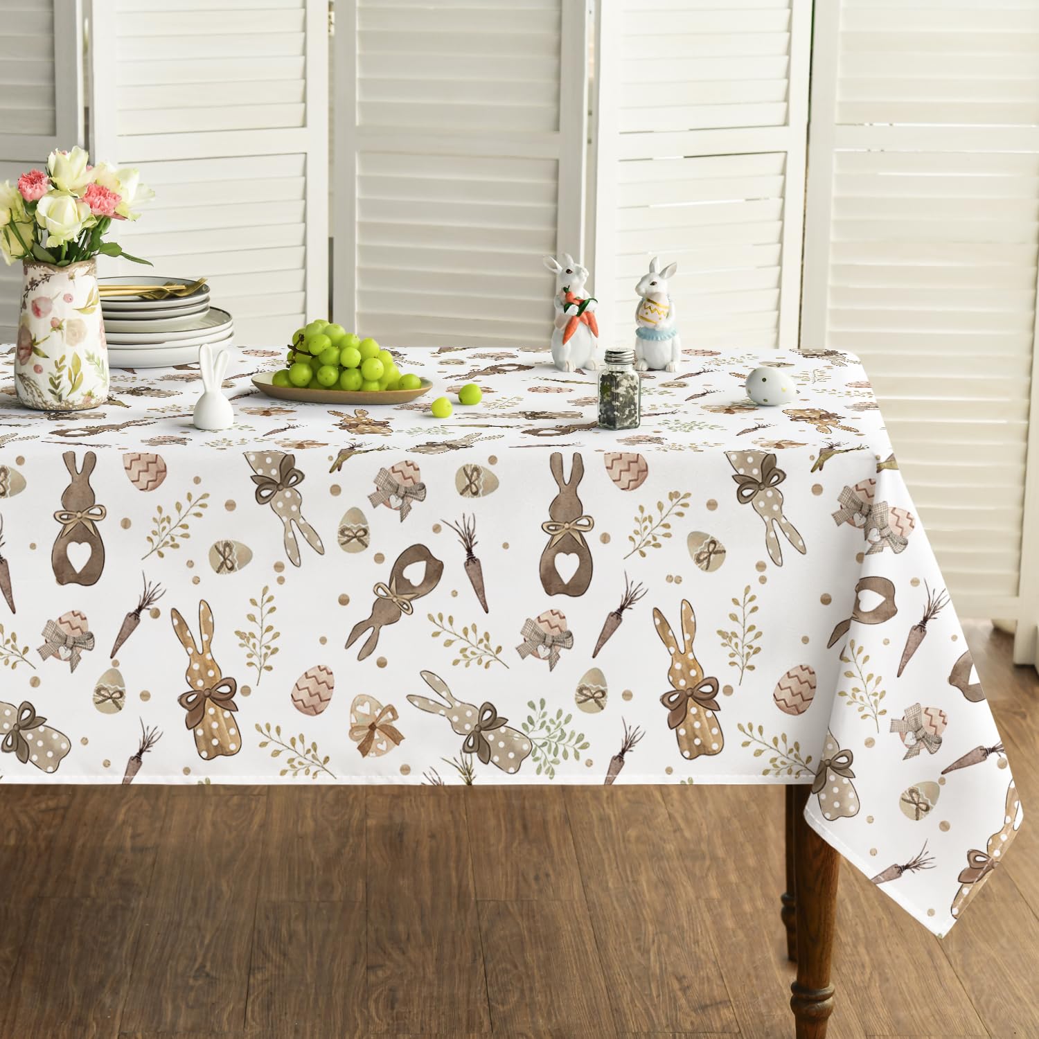 Amazon.com: Horaldaily Easter Tablecloth 60×84 Inch Rectangular, Bunny ...