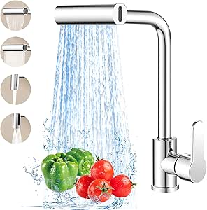 High Pressure Kitchen Faucet 360° Swivel Waterfall Tap Single Handle ...