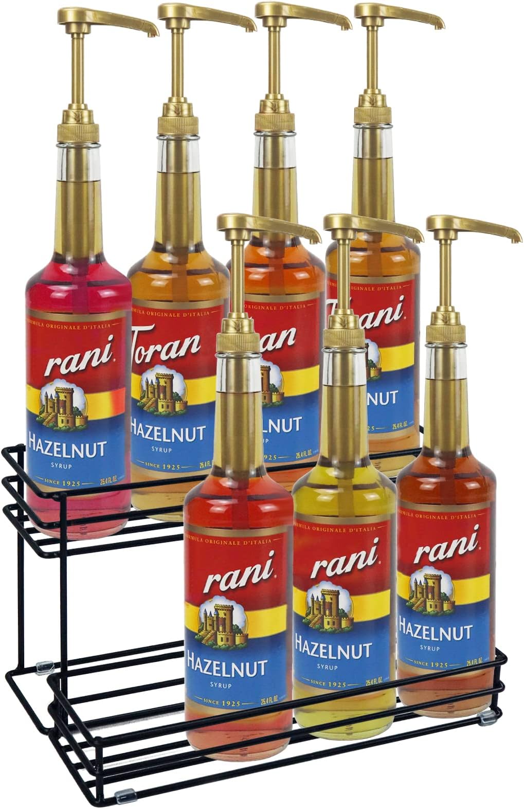 Amazon.com: 8 Bottle Coffee Syrup Organizer Rack, 2 Tier Coffee Syrup ...